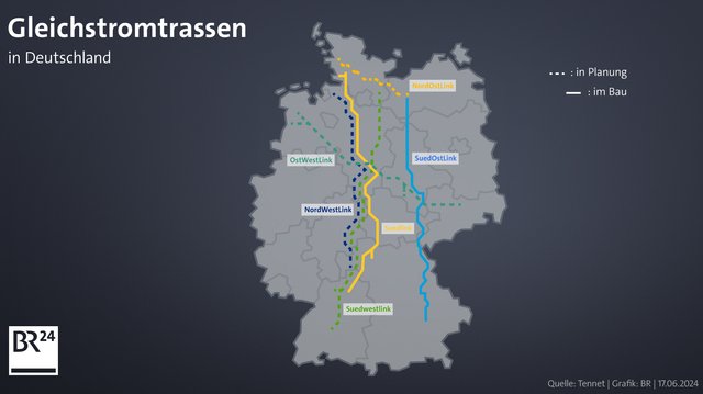 Suedlink: Erste Kabel für die Stromtrasse sind unter der Erde | BR24